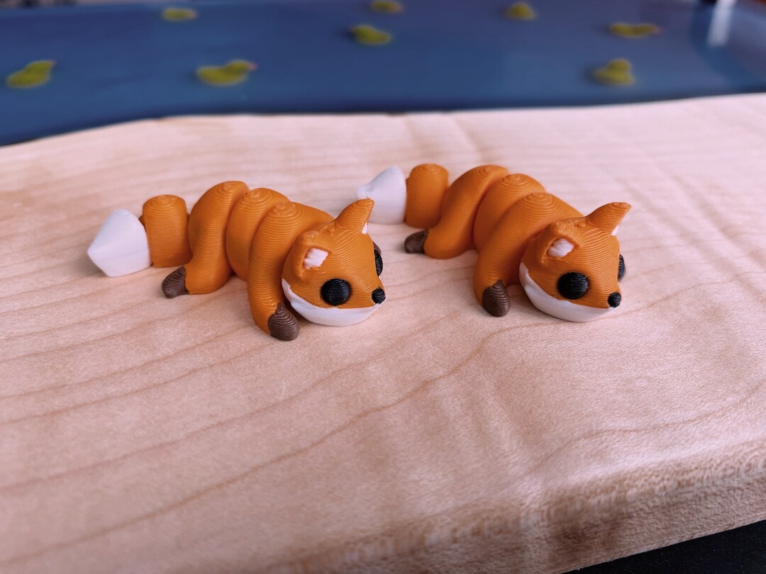 3D Printed Articulated Fidget Red Fox and Keychains - Etsy