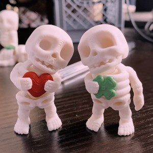 3D Printed Articulated Fidget Skeletons Heart Skeleton Lucky Skeleton ...
