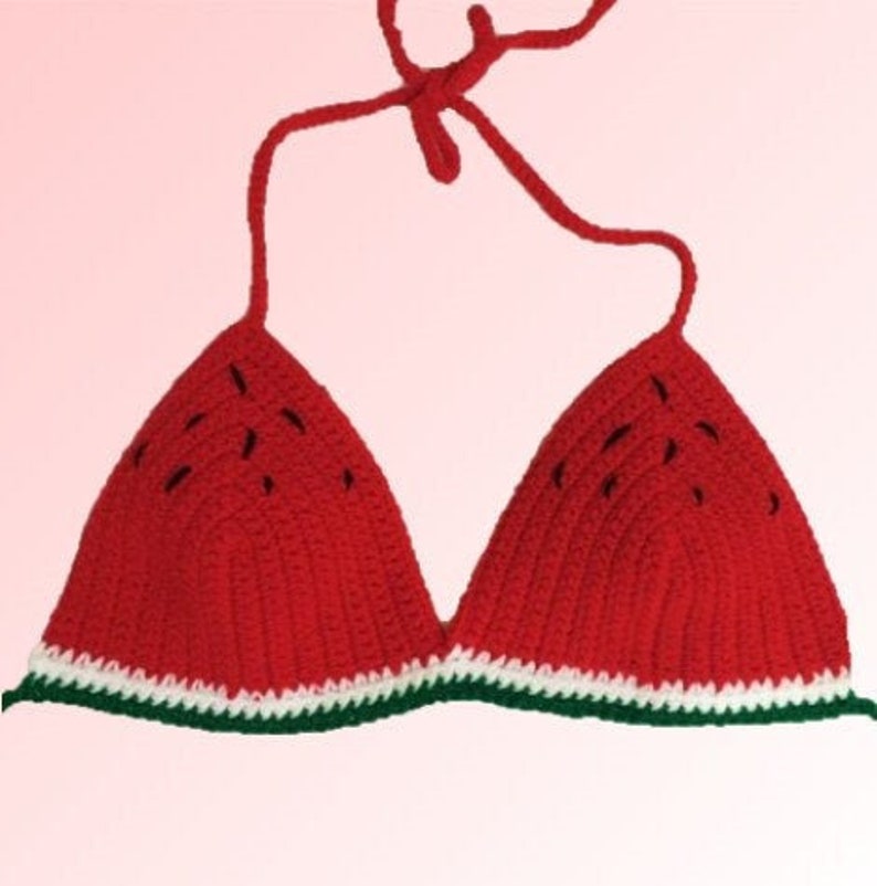 Crochet Watermelon Bikini Top Pattern Crochet Bralette Etsy