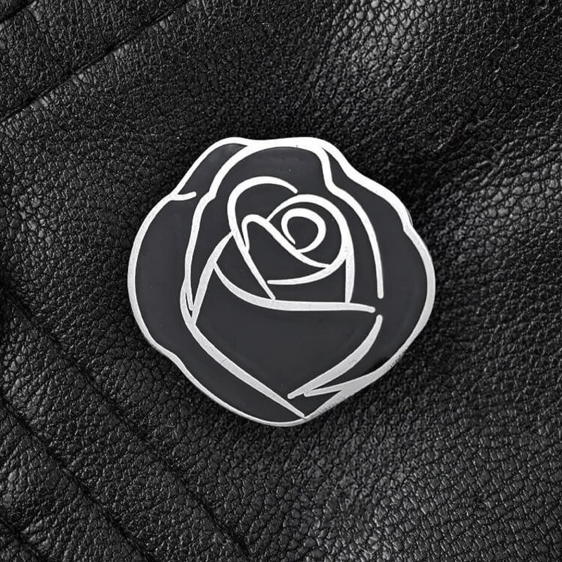 Rose Enamel Pin - Etsy