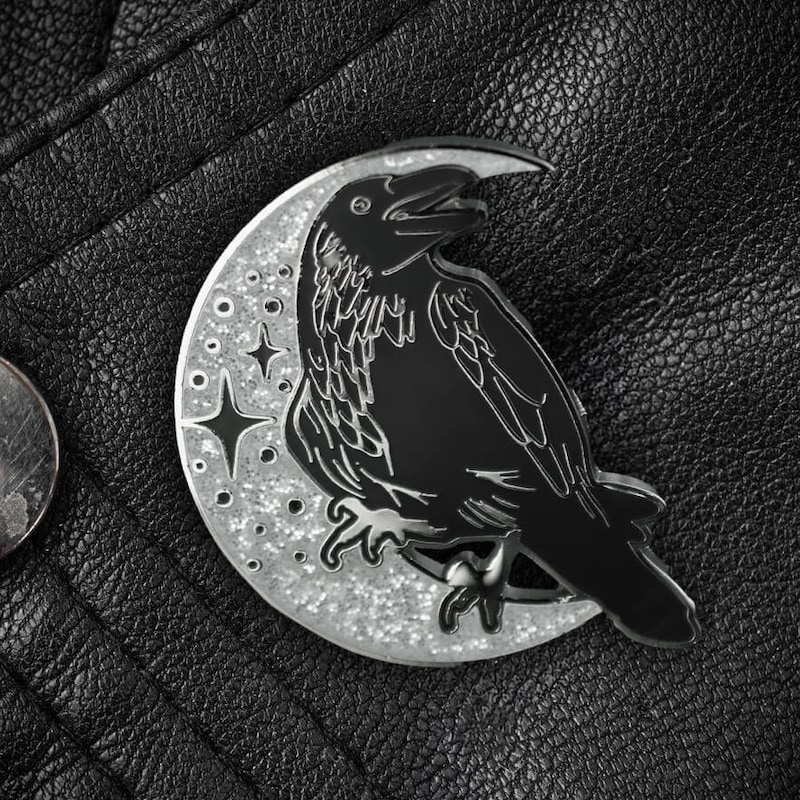 Raven Enamel Pin - Etsy