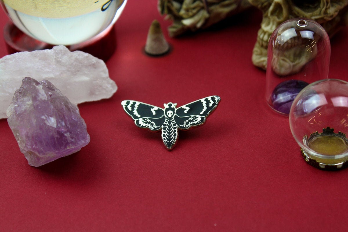 Death's-head Hawkmoth Moth Enamel Pin Occult Witchcraft - Etsy UK