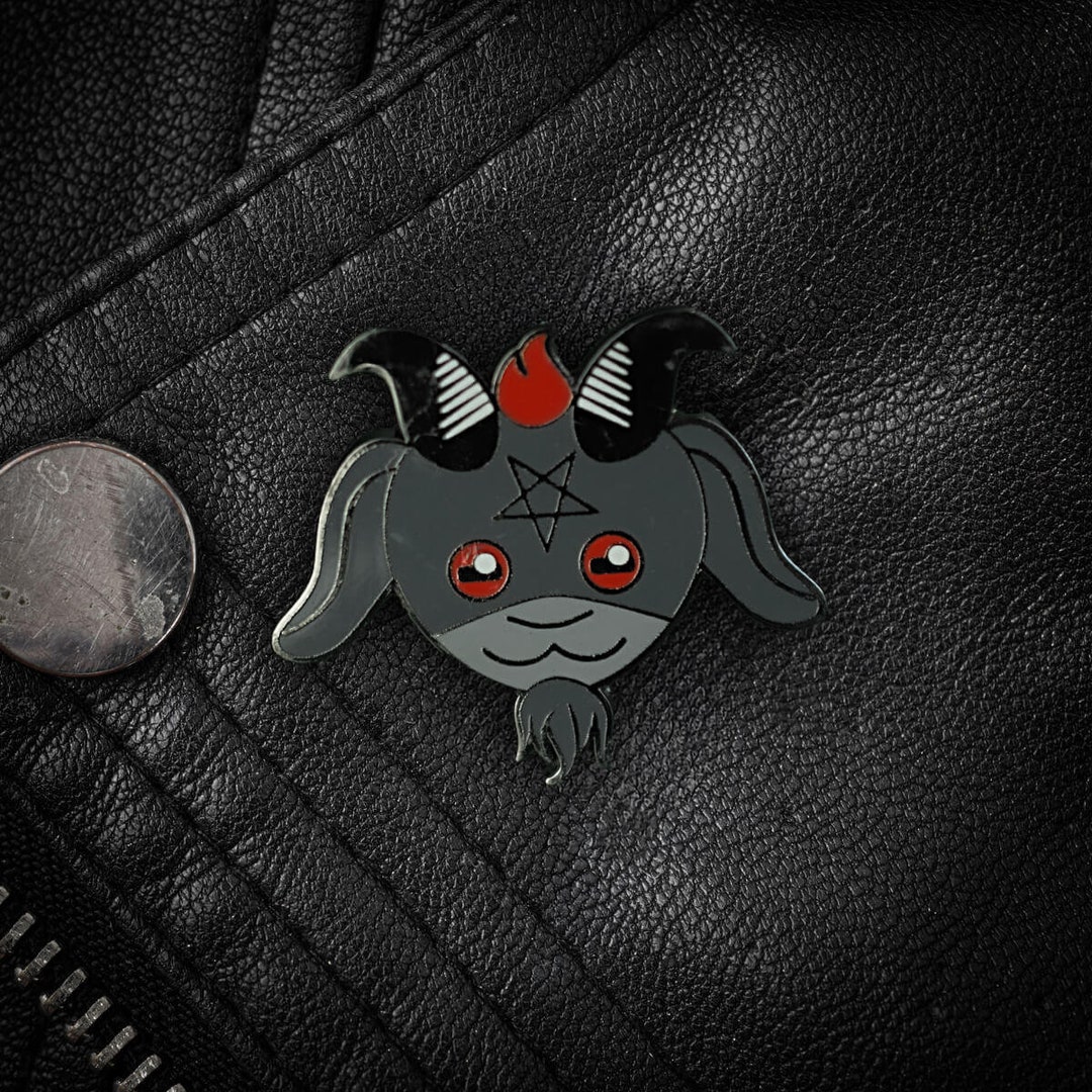 Cute Baphomet Enamel Pin Occult Horror Halloween Goth Gothic Esoteric ...