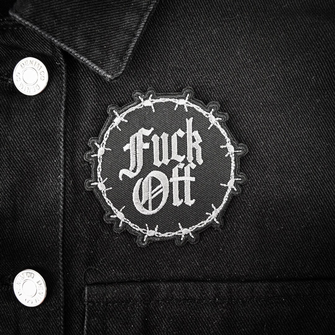 Fuck off Gothic Iron-on Embroidered Patch Occult Horror Halloween Goth ...