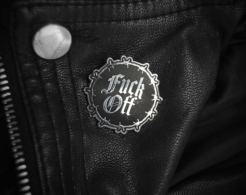 Fuck Off Gothic Enamel Pin Occult Horror Halloween Goth Etsy
