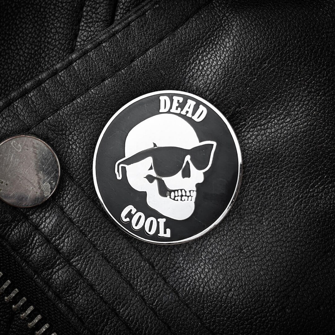 Dead Cool Enamel Pin Occult Horror Halloween Goth Gothic Funny Skull ...