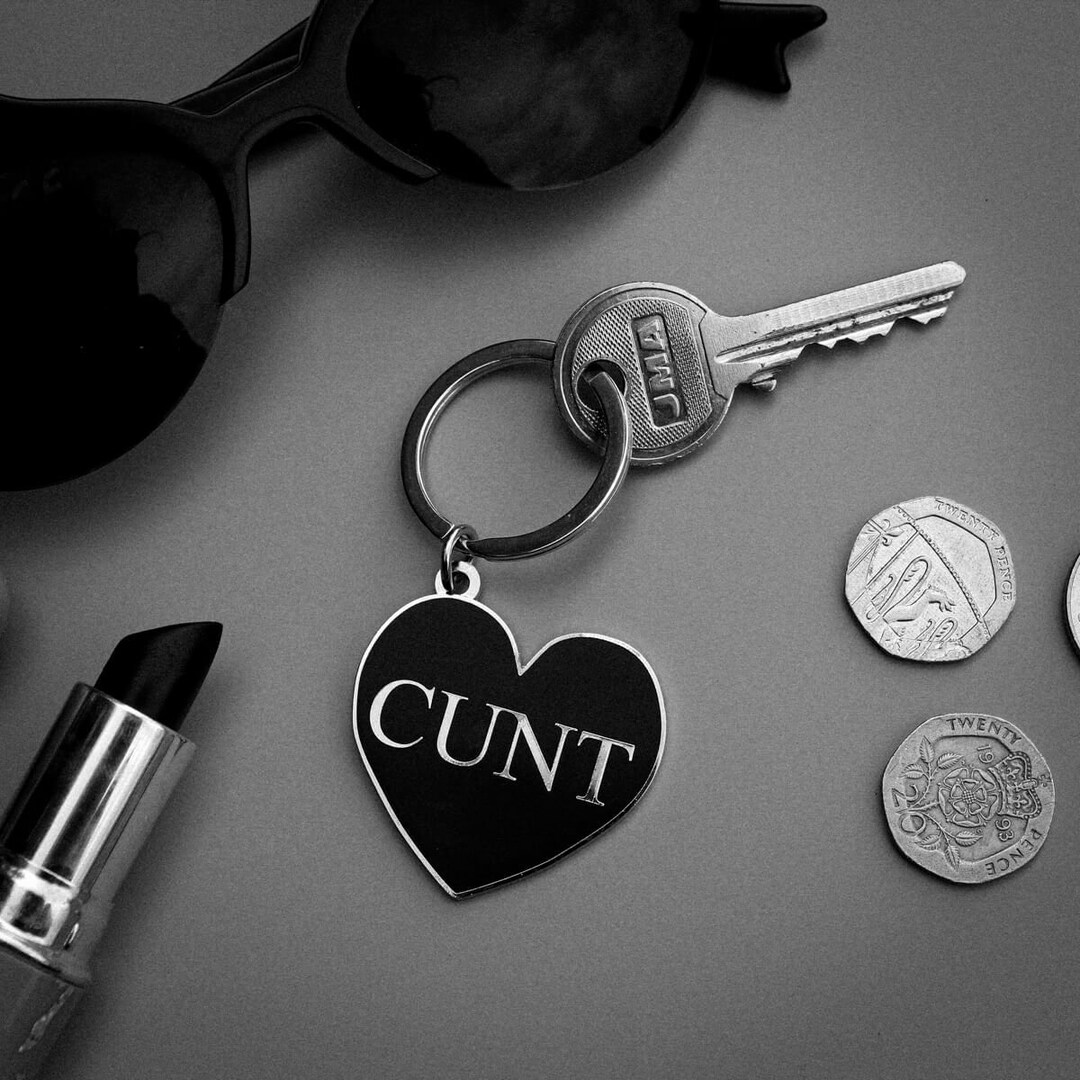 Cunt Black Heart Keyring | Key Chain Occult Goth Gothic Sweary ...