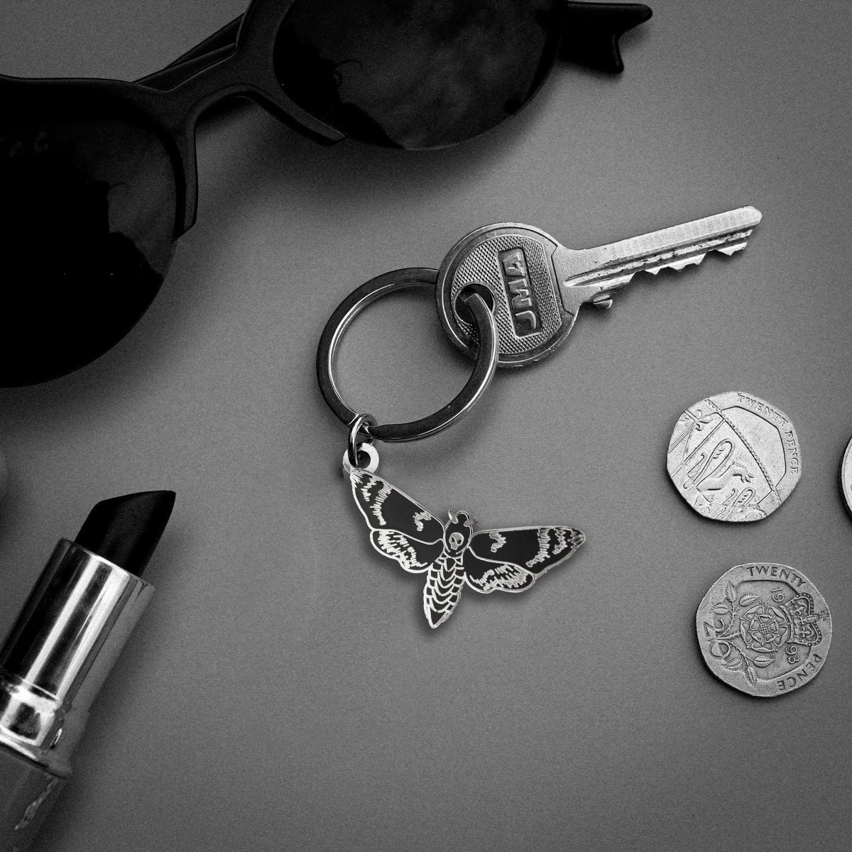 Moth Keyring | Key Chain Occult Witchcraft Creepy Spooky Horror ...