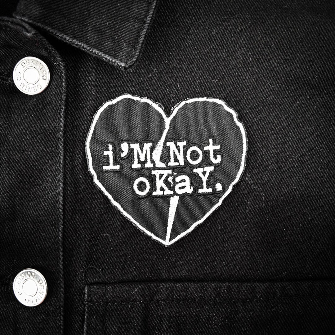 I'm Not Okay Iron-on Embroidered Patch Occult Horror Halloween Goth ...