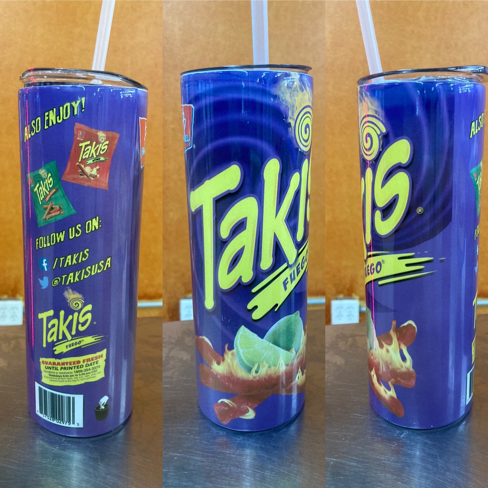 Takis Fuego Purple Skinny Tumbler 20 oz | Etsy