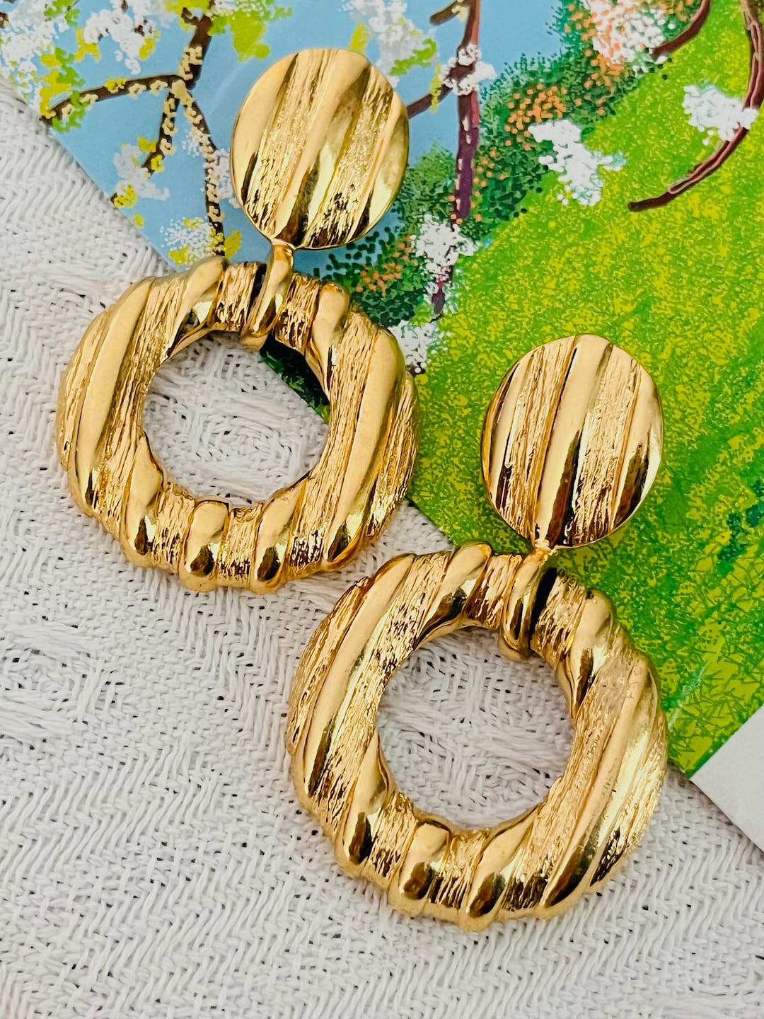 Yves Saint Laurent YSL Vintage Large Bamboo Circle Hoop Door Knocker ...