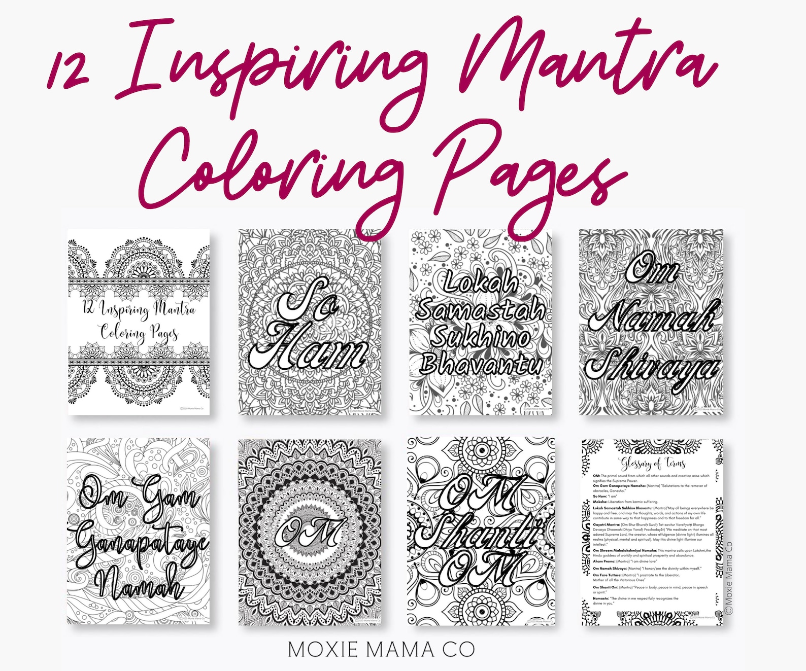 Inspiring Mantra Coloring Pages for Adults 12 Printable Coloring Pages ...