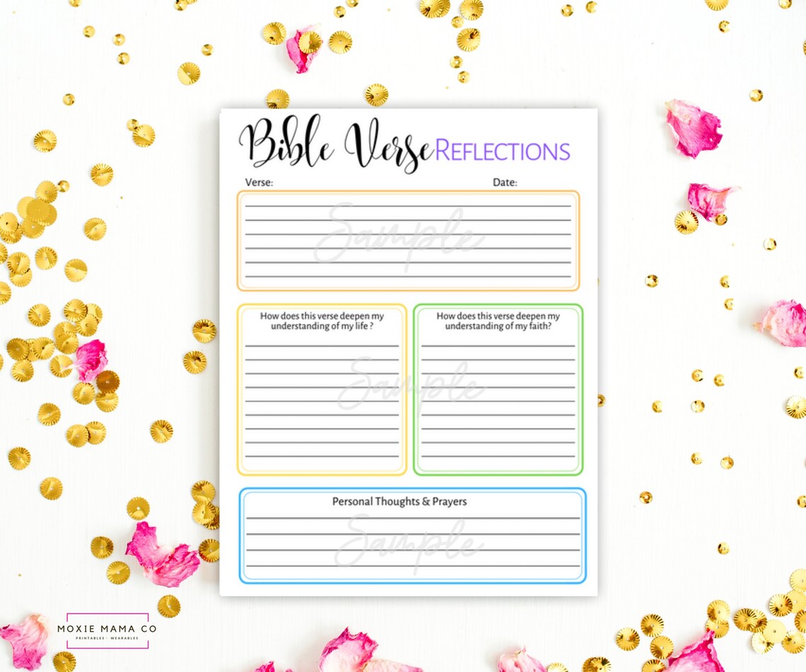 Bible Verse Reflection Journal Page Scripture Journaling PDF Instant ...
