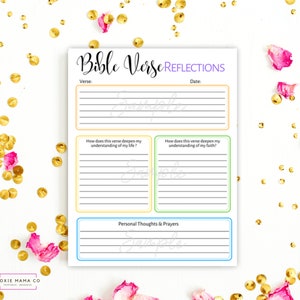 Bible Verse Reflection Journal Page Scripture Journaling PDF Instant ...
