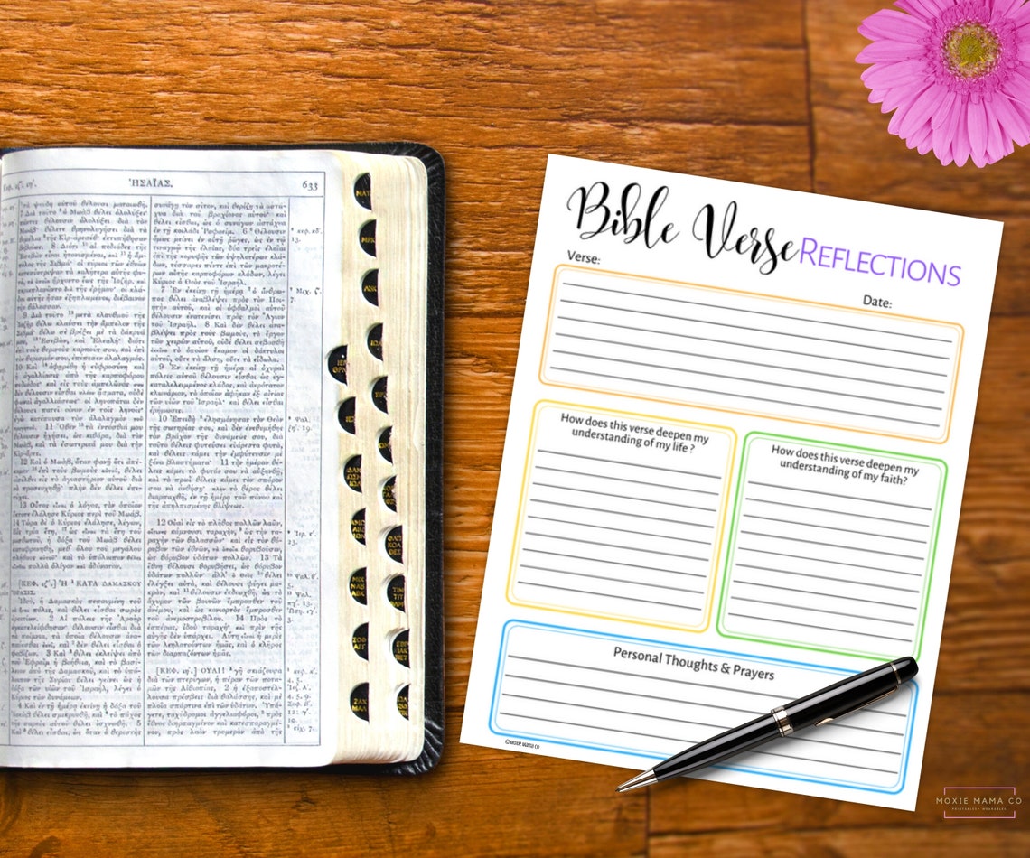 Bible Verse Reflection Journal Page Scripture Journaling | Etsy