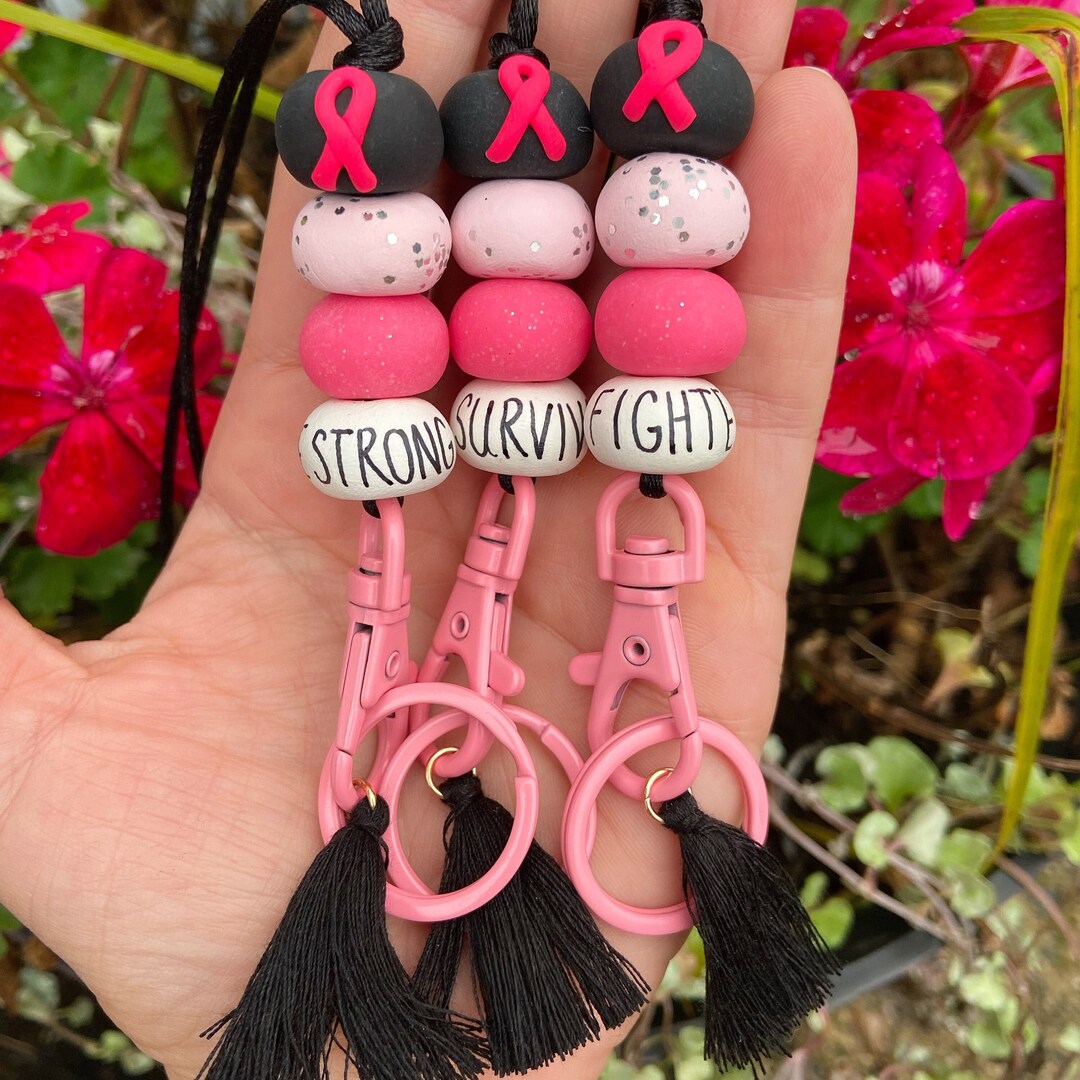 Teacher Lanyard, Beaded Lanyard, Breast Cancer Lanyard, Personalized ...
