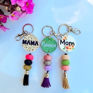 Mothers Day Gift, Mama Keychain, Mama Key Ring, New Mom Gift, Nonna ...