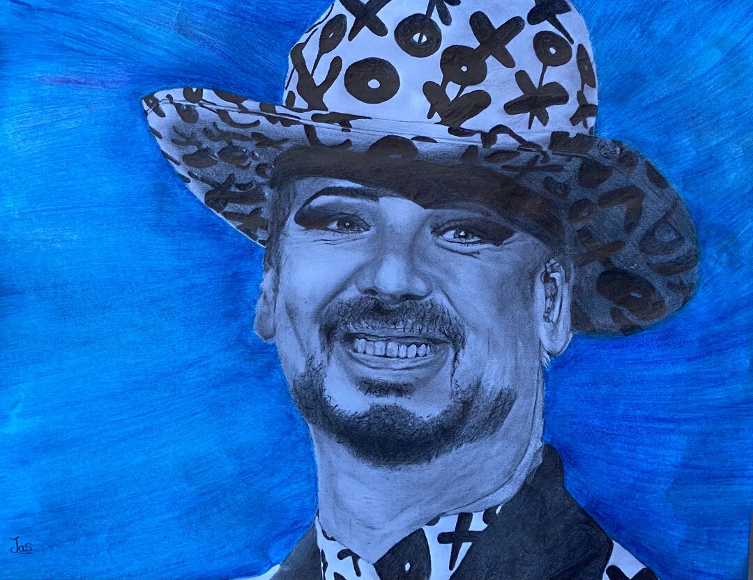 Boy George Poster Art Portrait Sketch Instant Download Pdf Printable ...