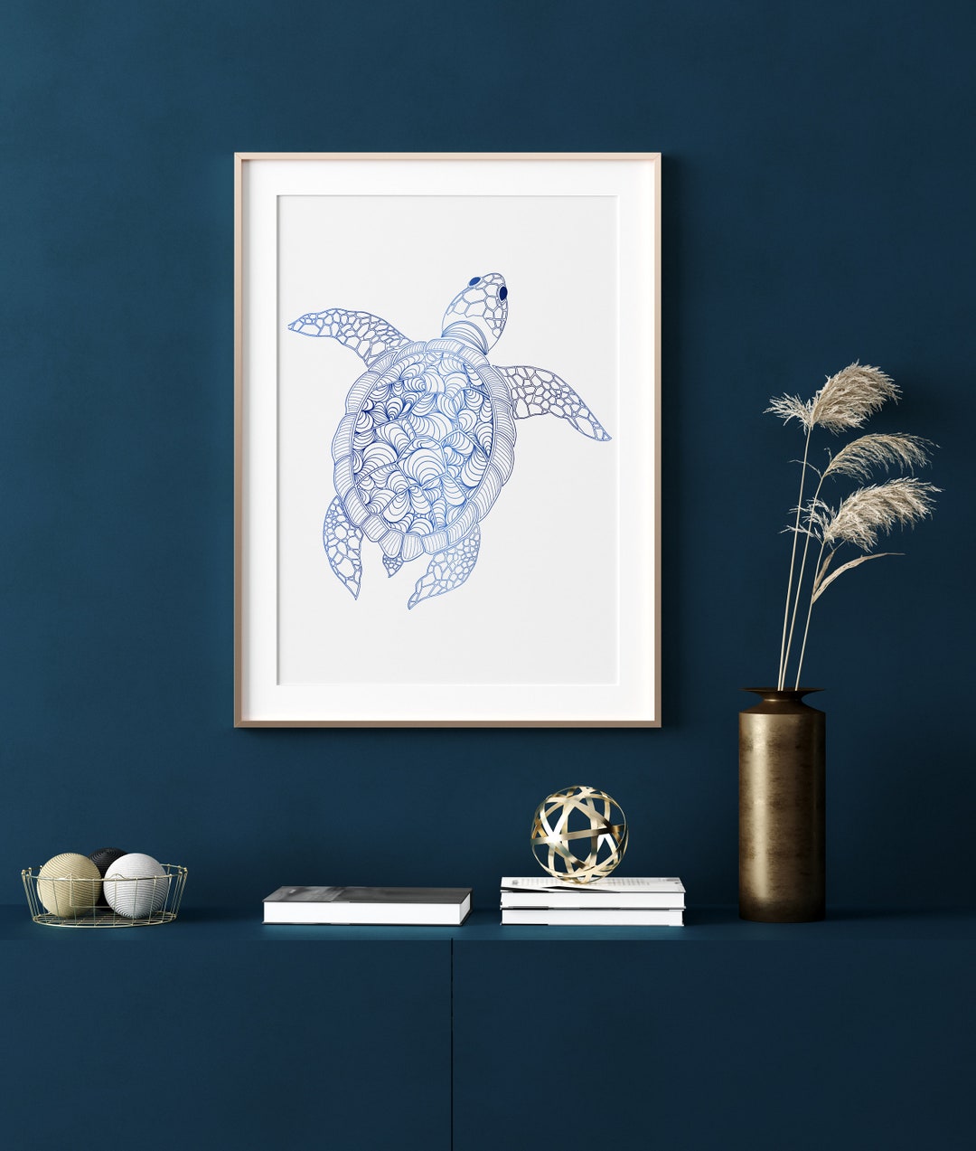 Sea Turtle Foil Print Art Print Real Gold Foil Print Wall - Etsy
