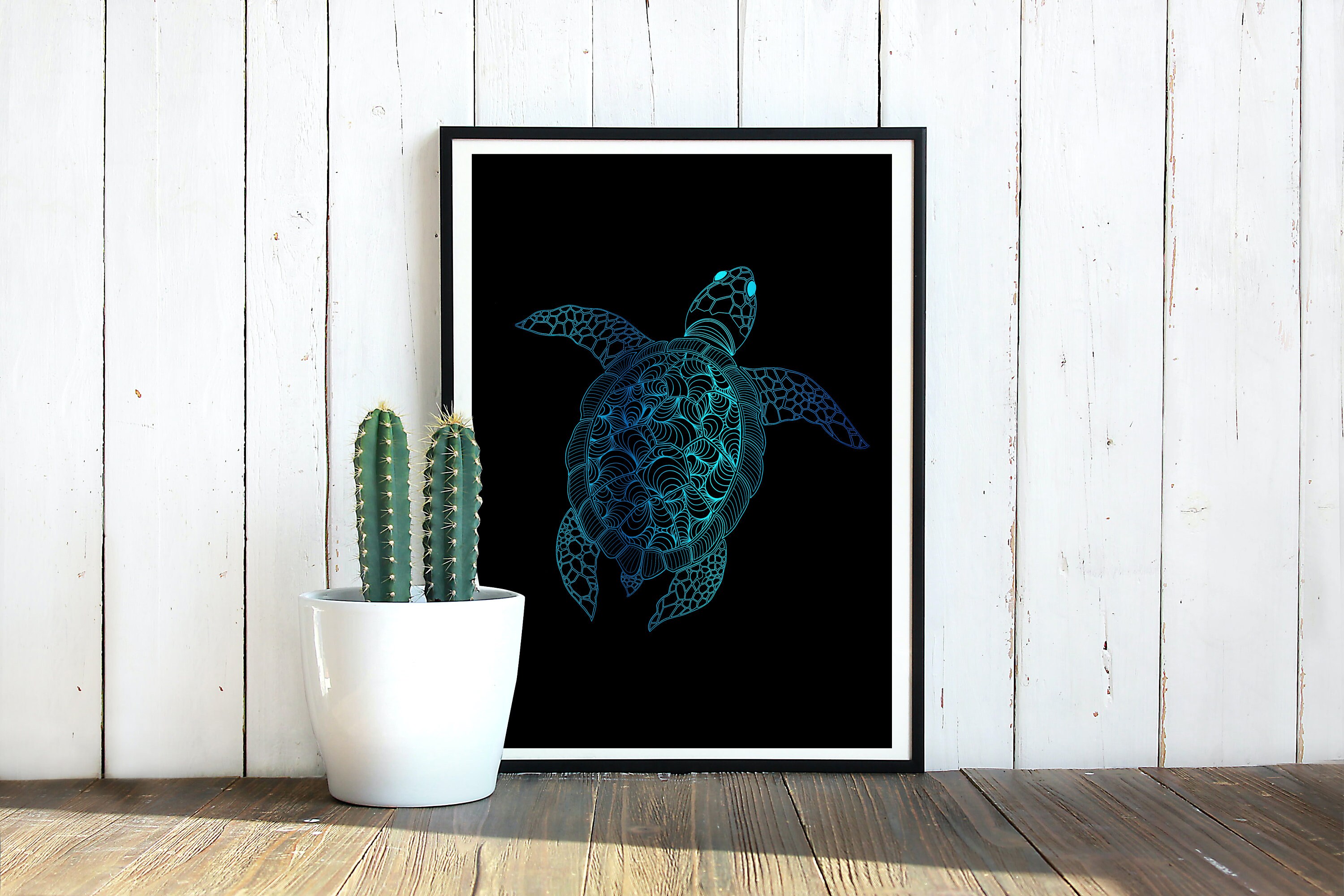 Sea Turtle Foil Print Art Print Real Gold Foil Print Wall - Etsy