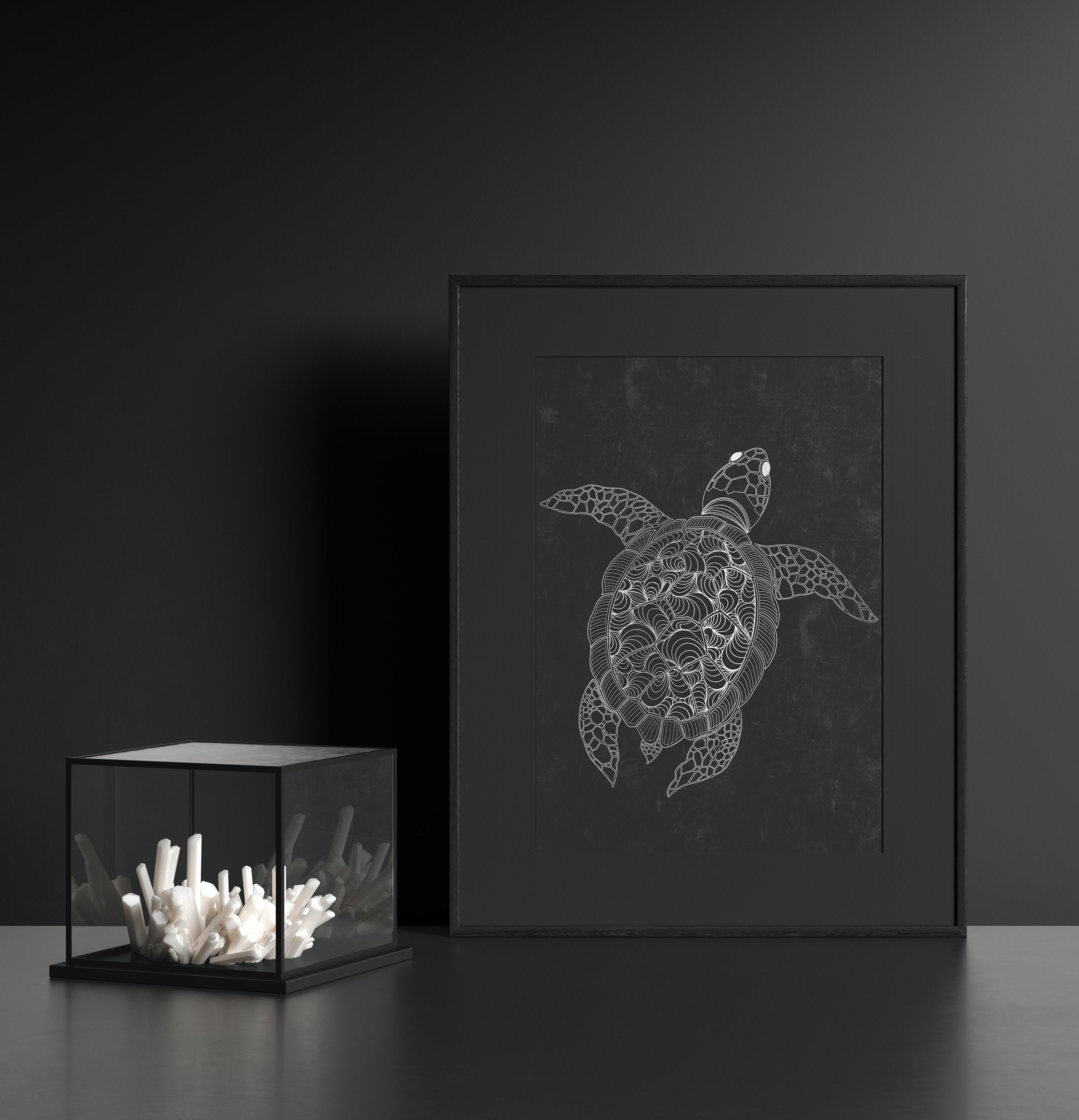 Sea Turtle Foil Print, Art Print, Real Gold Foil Print, Wall Decor ...