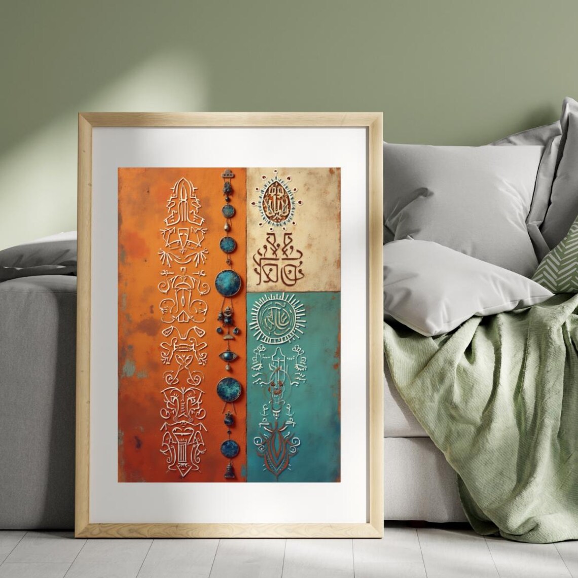 Amazigh Berber Symbols, Moroccan Tribal Print, Minimalist Boho Wall Art ...