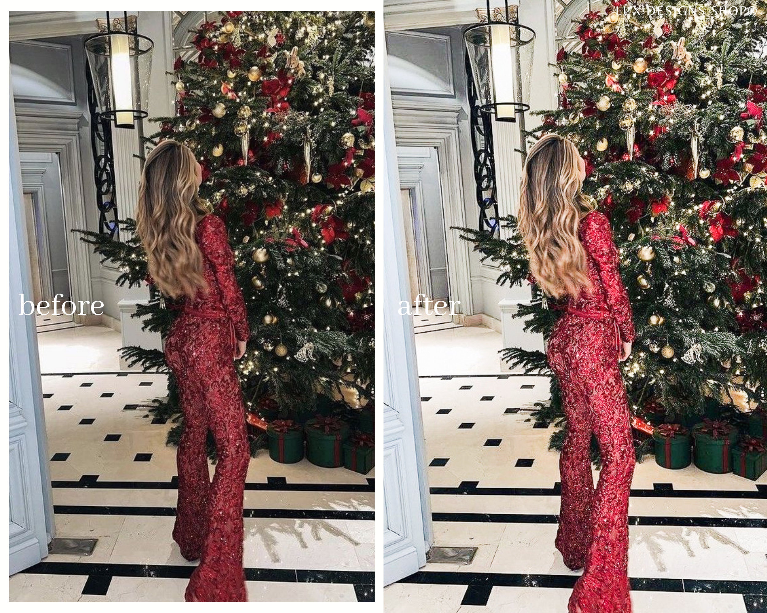 5 Christmas Presets LR Mobile Presets Luxury Holiday Photo - Etsy