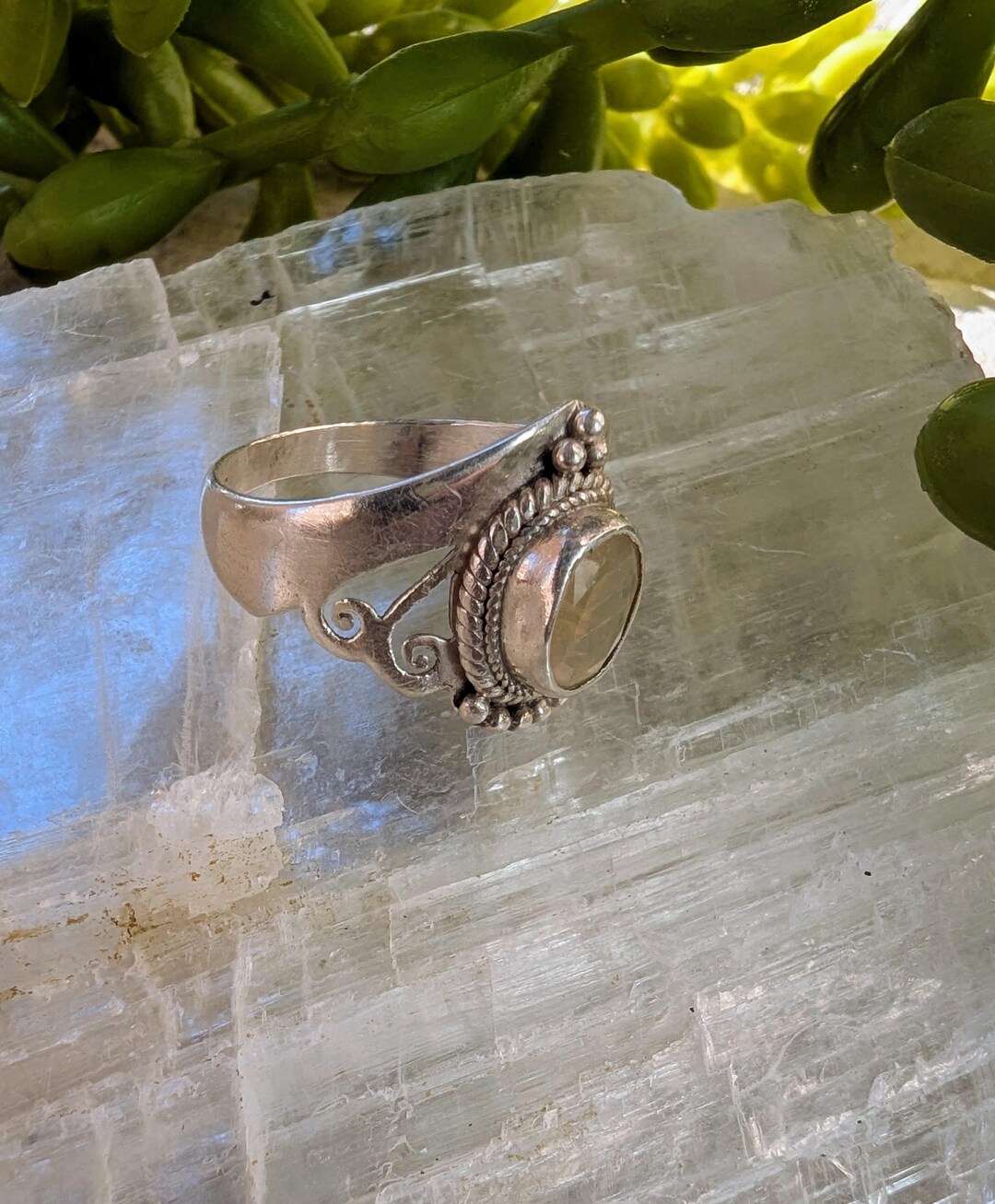 Opal and Sterling Silver Filigree Ring Size 6.5 - Etsy