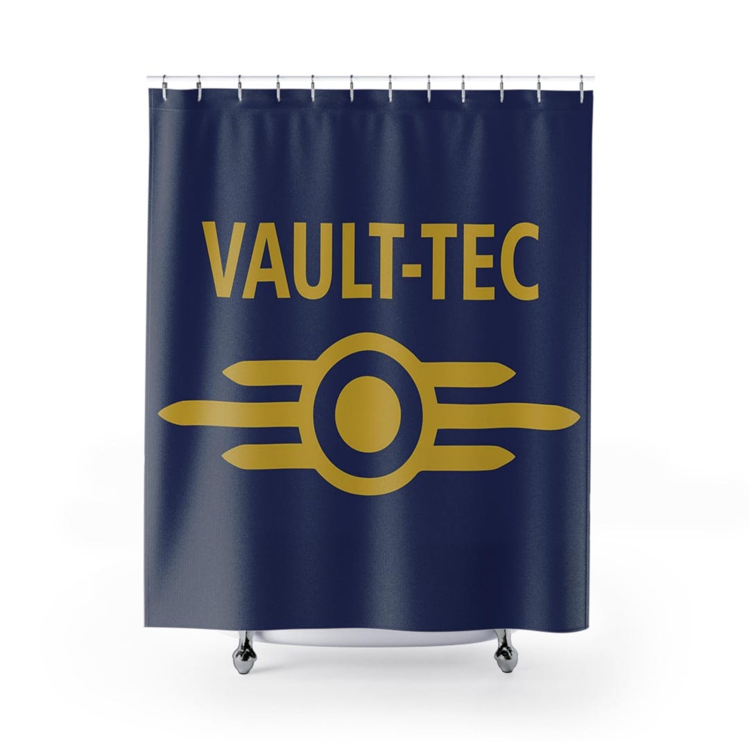 Vault-tec Inspired Shower Curtain - Gamer Bathroom Decor - 71x74 Inches ...