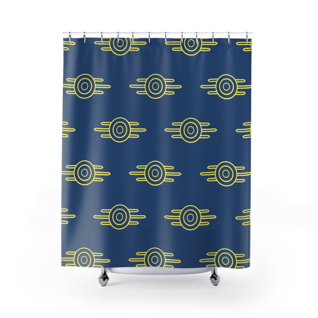 VAULT-TEC Premium Shower Curtain Blue Multi Logo - Etsy