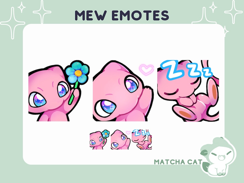 Mew Emote Bundle / Cute Pokemon Emotes for Twitch and Discord - Etsy
