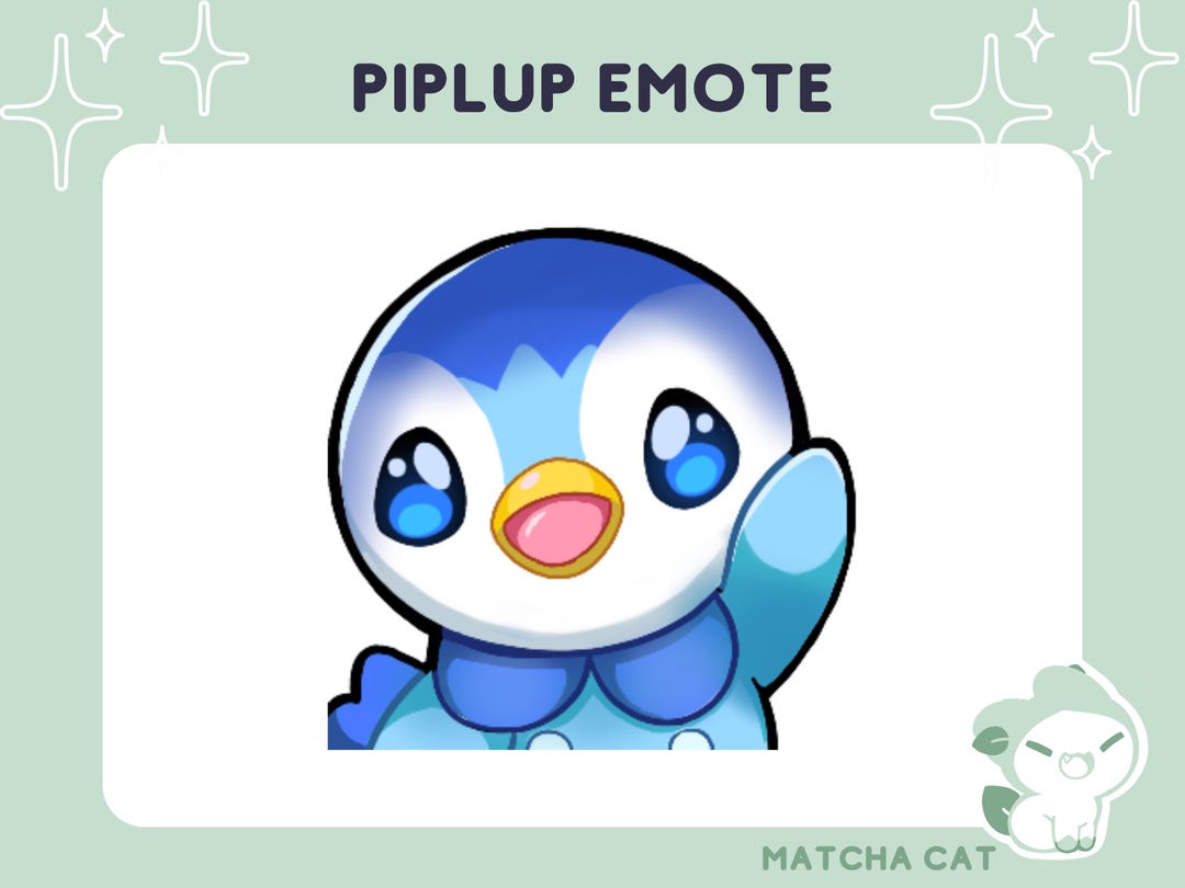 Piplup Emote / Cute Kawaii Poke Emote for Streaming on Twitch and ...