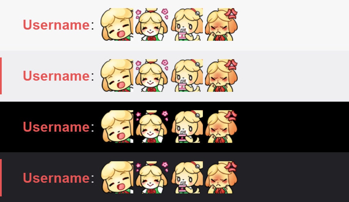 ACNH Isabelle Emote Bundle Animal Crossing Emotes for Twitch and ...