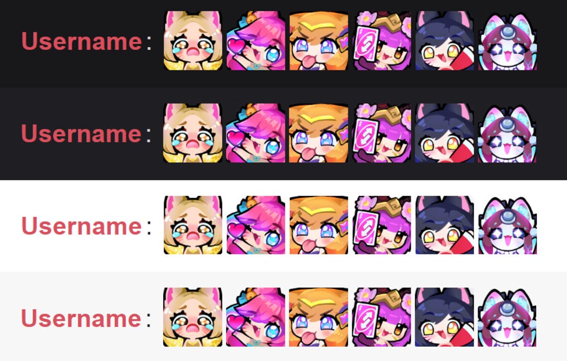 Ahri Emote Bundle / League of Legends Emotes for Streaming on Twitch ...