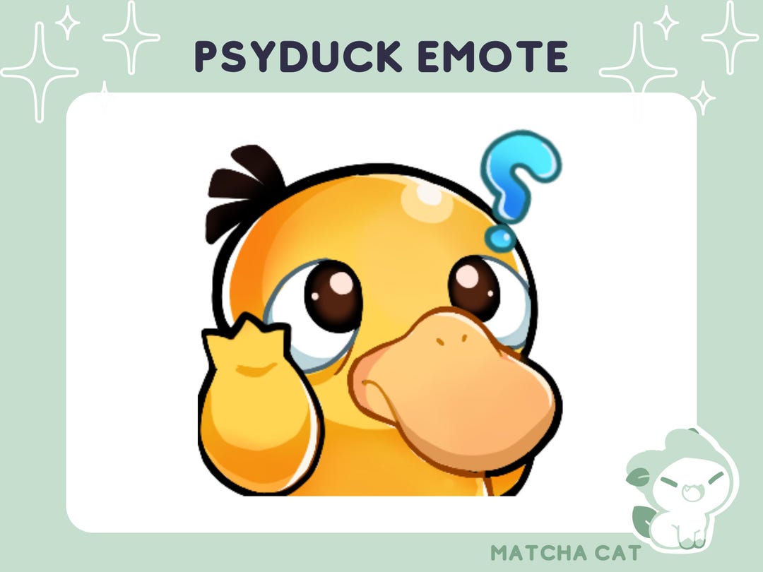 Psyduck Emote / Cute Kawaii Poke Emote for Streaming on Twitch and ...
