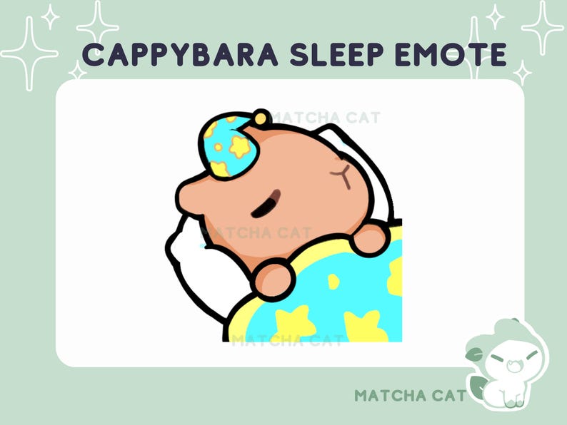 Capybara Sleeping Emote / Cute Kawaii Emote for Streaming on Discord ...