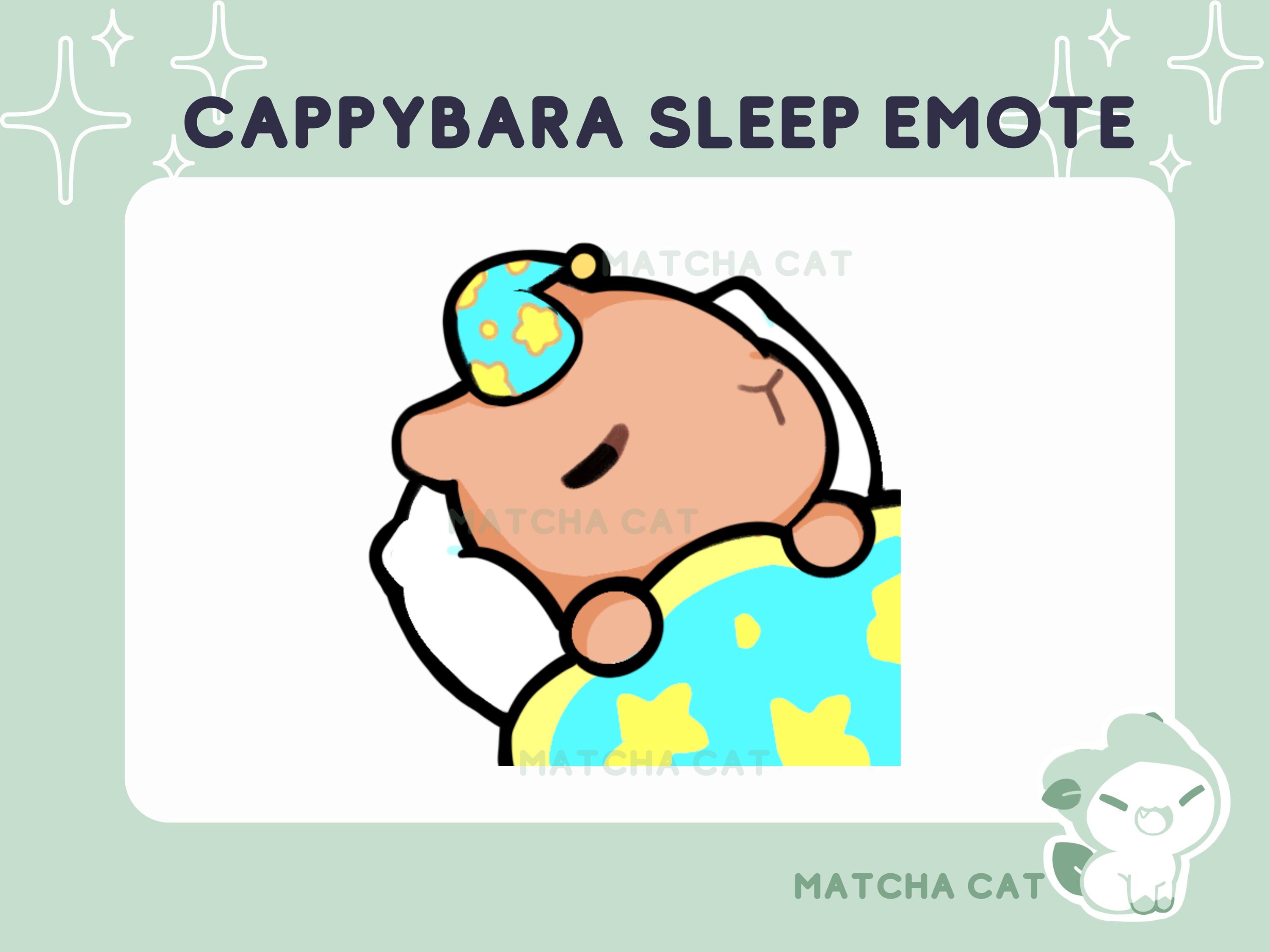 Capybara Sleeping Emote / Cute Kawaii Emote for Streaming on Discord ...