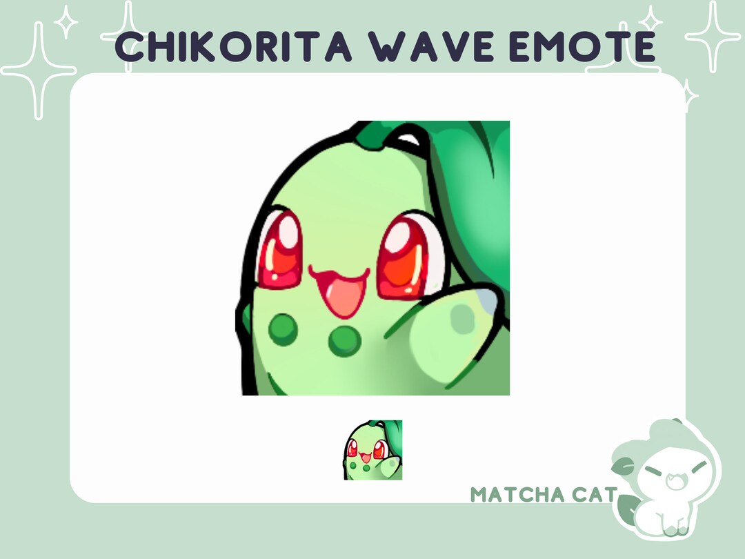 Chikorita Wave Emote / Cute Pokemon Emote for Streaming on Twitch or ...