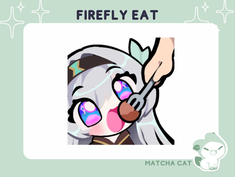 FIREFLY Honkai Star Rail Eat Emote Cute Emote for Streaming on Twitch ...