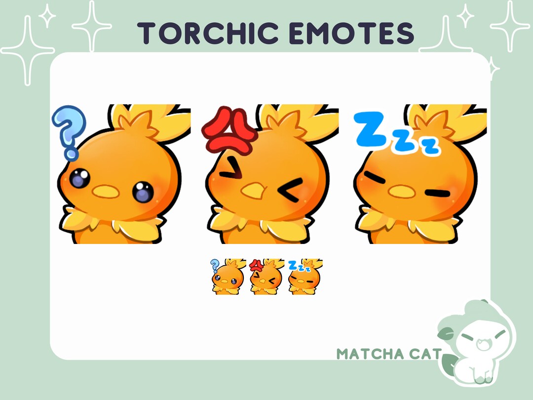 Torchic Emote Bundle / Cute Pokemon Emotes for Twitch and Discord ...