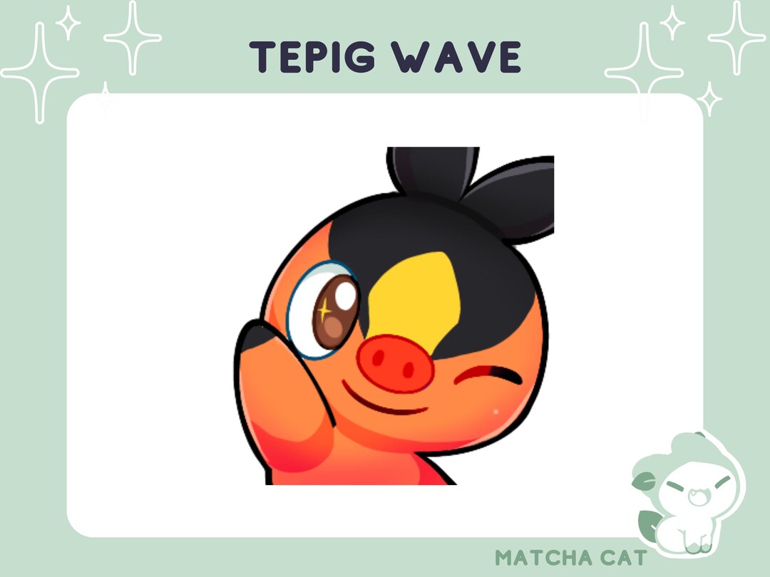 Tepig Wave Emote / Cute Kawaii Poke Emote for Streaming on Twitch and ...