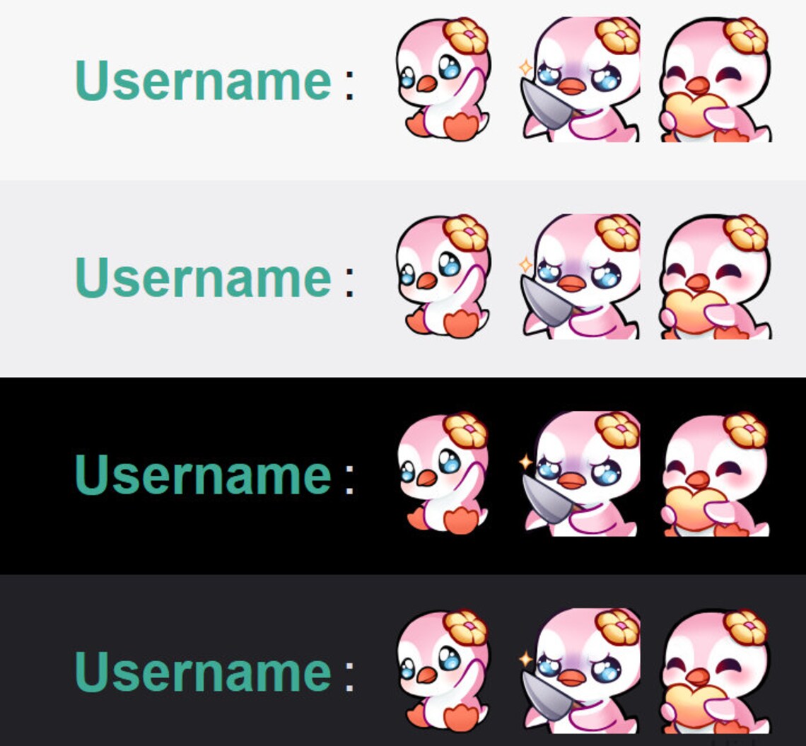 Pink Pengu Emote Bundle | Etsy