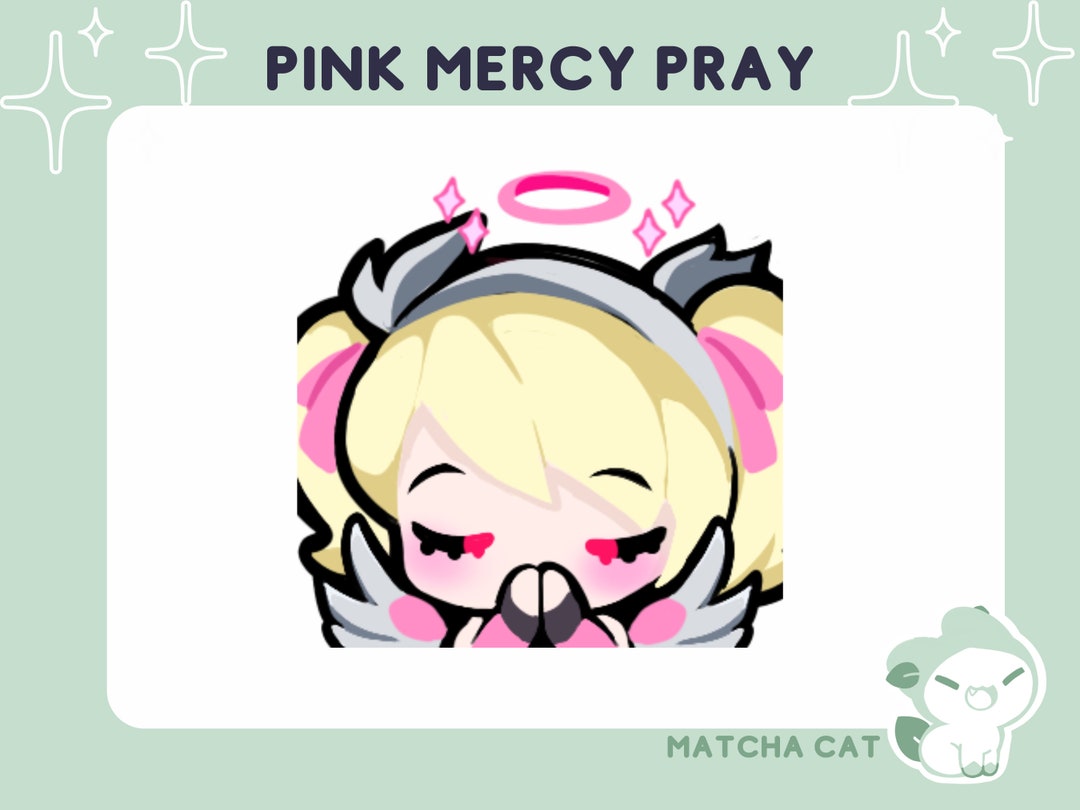Pink Mercy Pray Emote for Streaming on Twitch and Discord Cute ...