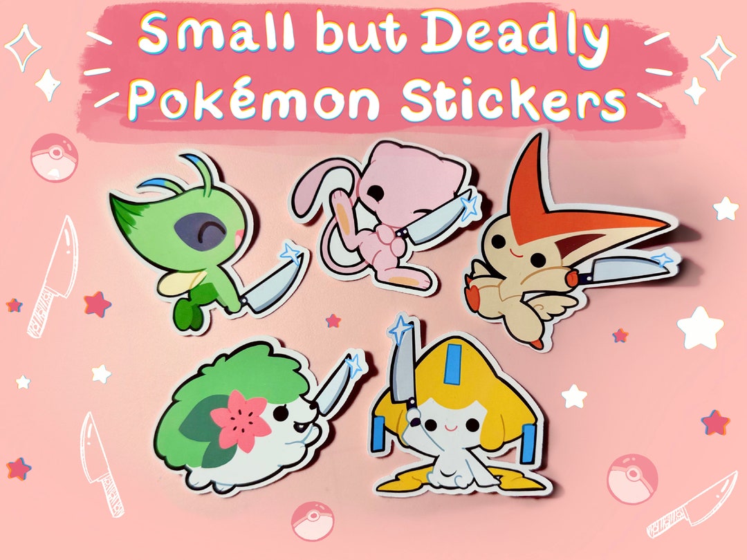 Small but Deadly Pokemon STICKER PACK / Mew / Celebi / Victini ...