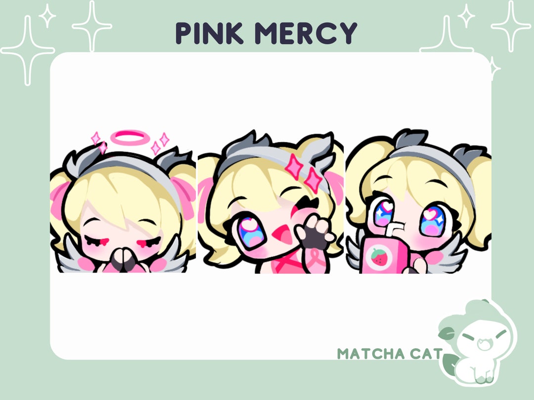 PINK MERCY P2U Emote Bundle Cute Overwtach Emotes for Streaming on ...