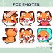 Kawaii Fox Emote Bundle / 6 Cute Emotes for Streaming on Twitch Youtube ...