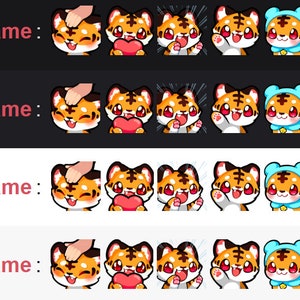Kawaii Tiger Emote Bundle / 6 Cute Emotes for Streaming on Twitch ...