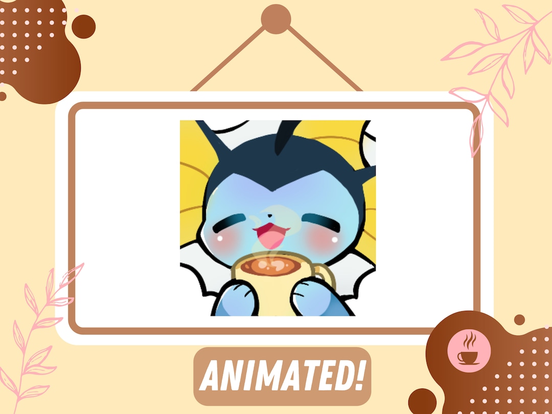 ANIMATED Vaporeon Sip Emote / Cute Pokemon Emote for Twitch - Etsy ...
