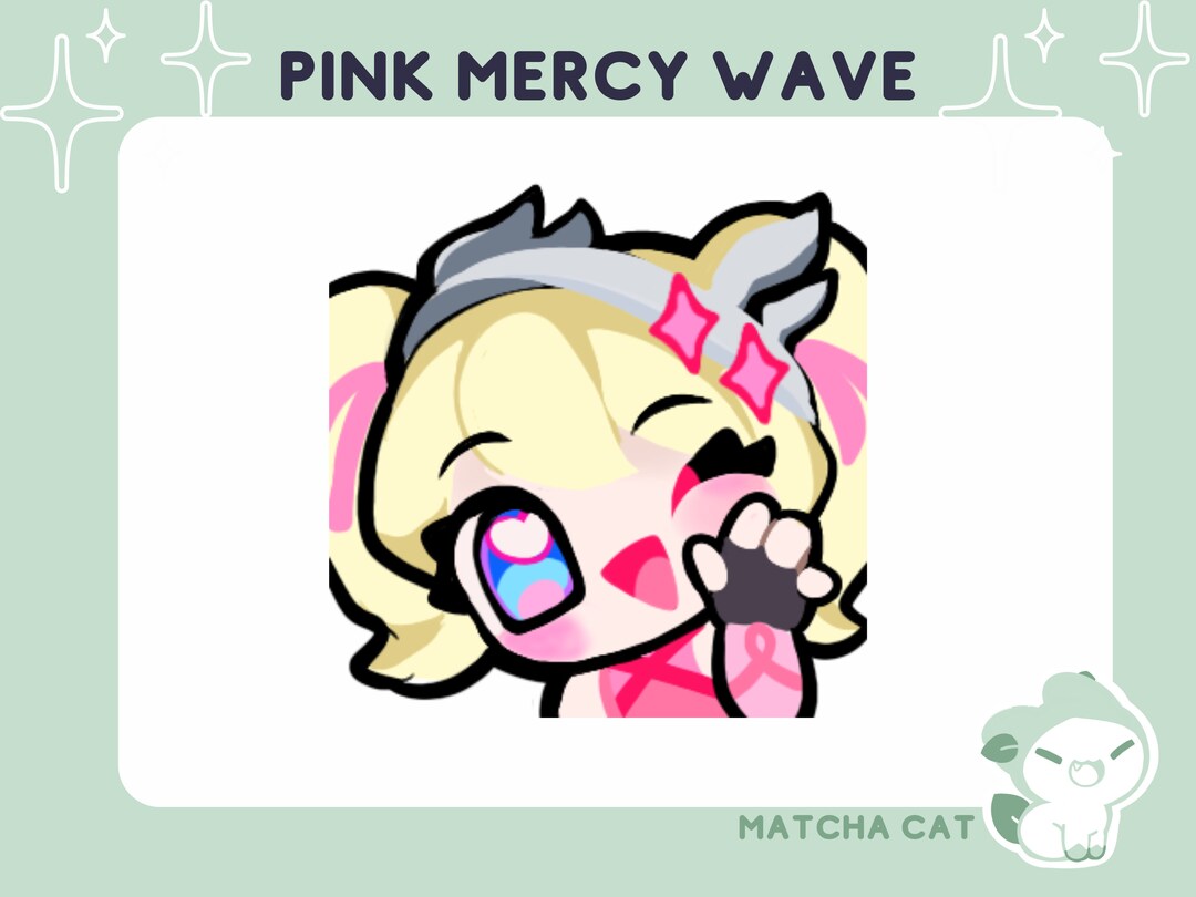 Pink Mercy Wave Emote for Streaming on Twitch and Discord Cute ...