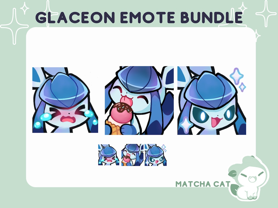 Glaceon Emote Bundle / Cute Pokemon Emotes for Twitch and Discord - Etsy